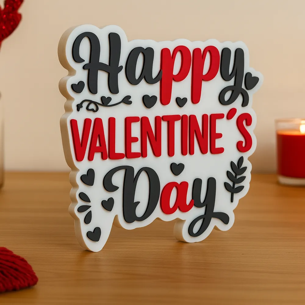 Happy Valentines Day Sign - Free 3D Print Model - MakerWorld