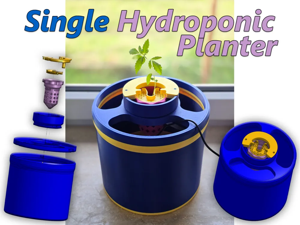 Single Hydroponic Planter - Free 3D Print Model - MakerWorld