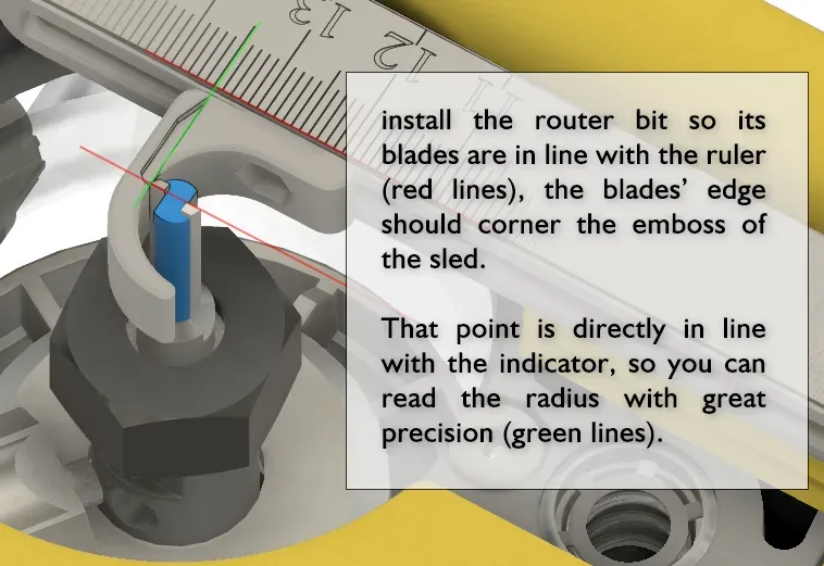 Radius Indicator for Router circle-cutting jigs by LucMeister - MakerWorld