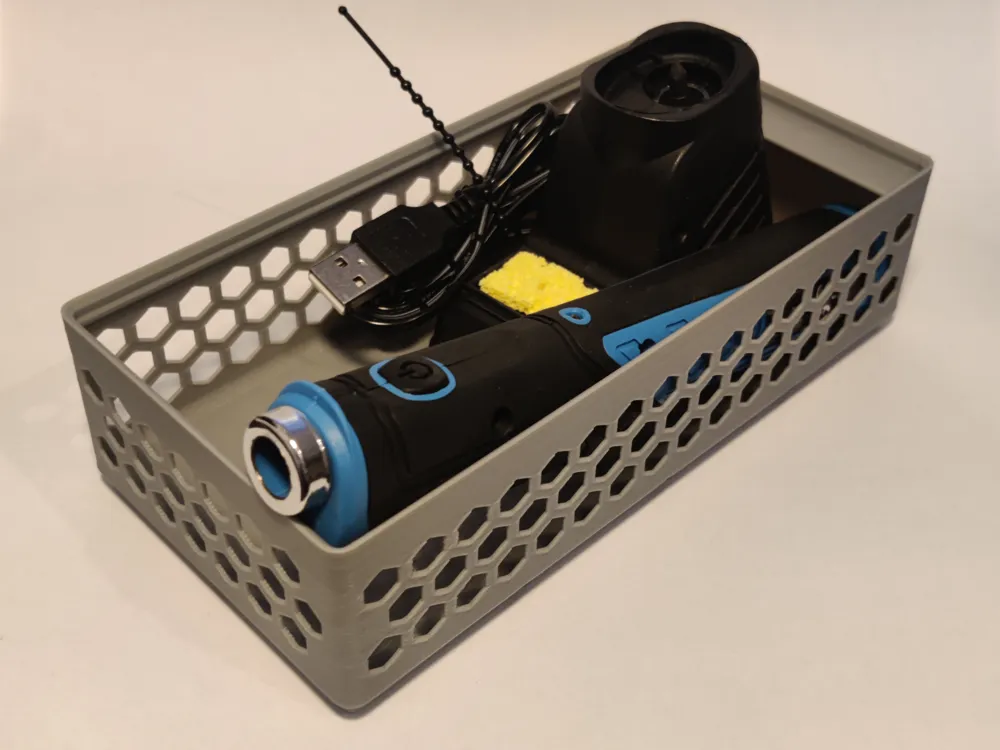 Gridfinity Bin 2x4 - Hex Wall Remixed by Levi Moore - MakerWorld