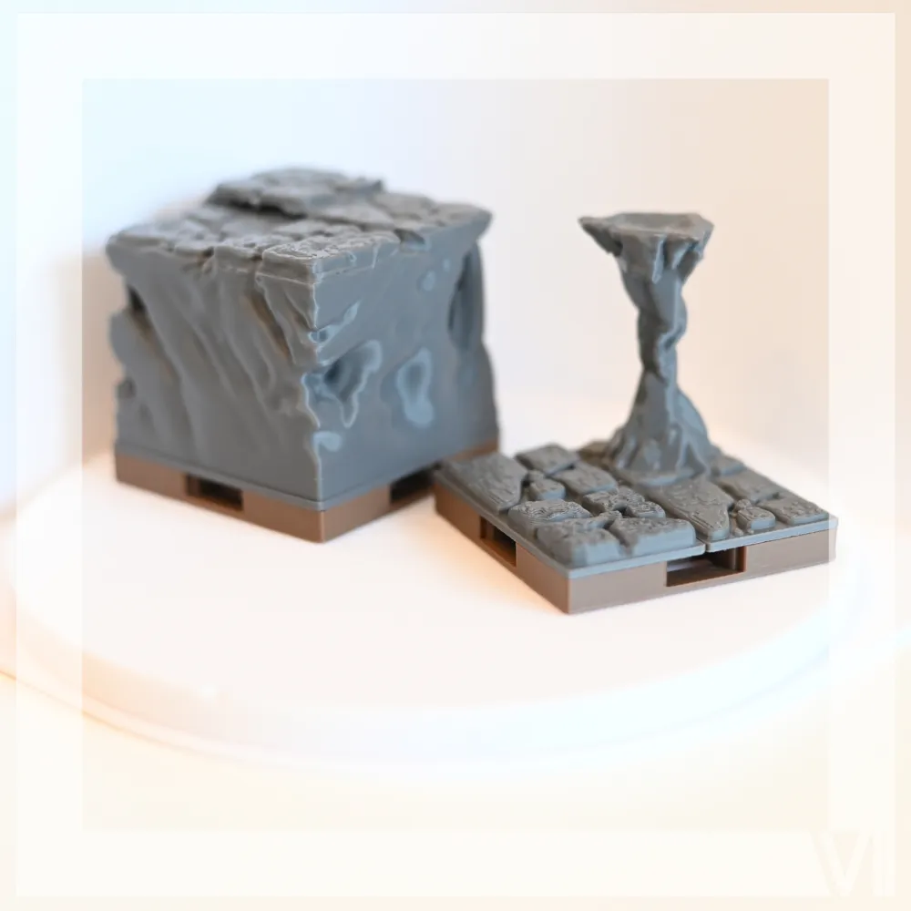 OpenForge 2.0 Dark Cave Pillars & Risers - Free 3D Print Model - MakerWorld