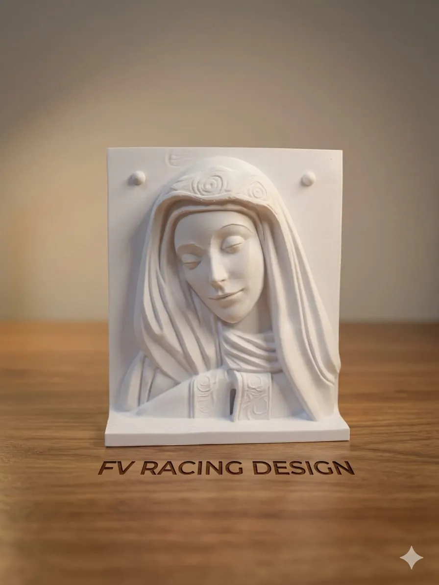 [3D Printable Relief Art] Virgin Mary - Free 3D Print Model - MakerWorld