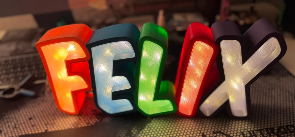 Namenslampe Lightbox Felix Letters by Flexn-3D MakerWorld: Download ...