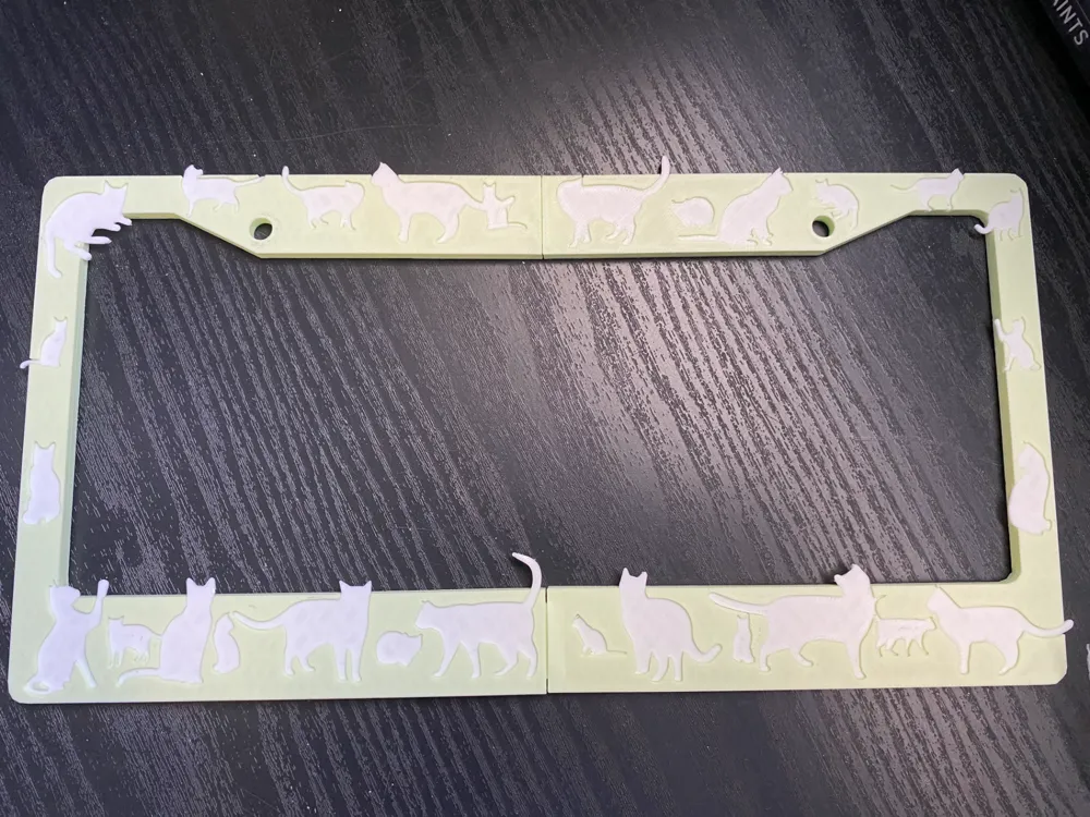 Cat Lover's License Plate Cover - Free 3D Print Model - MakerWorld