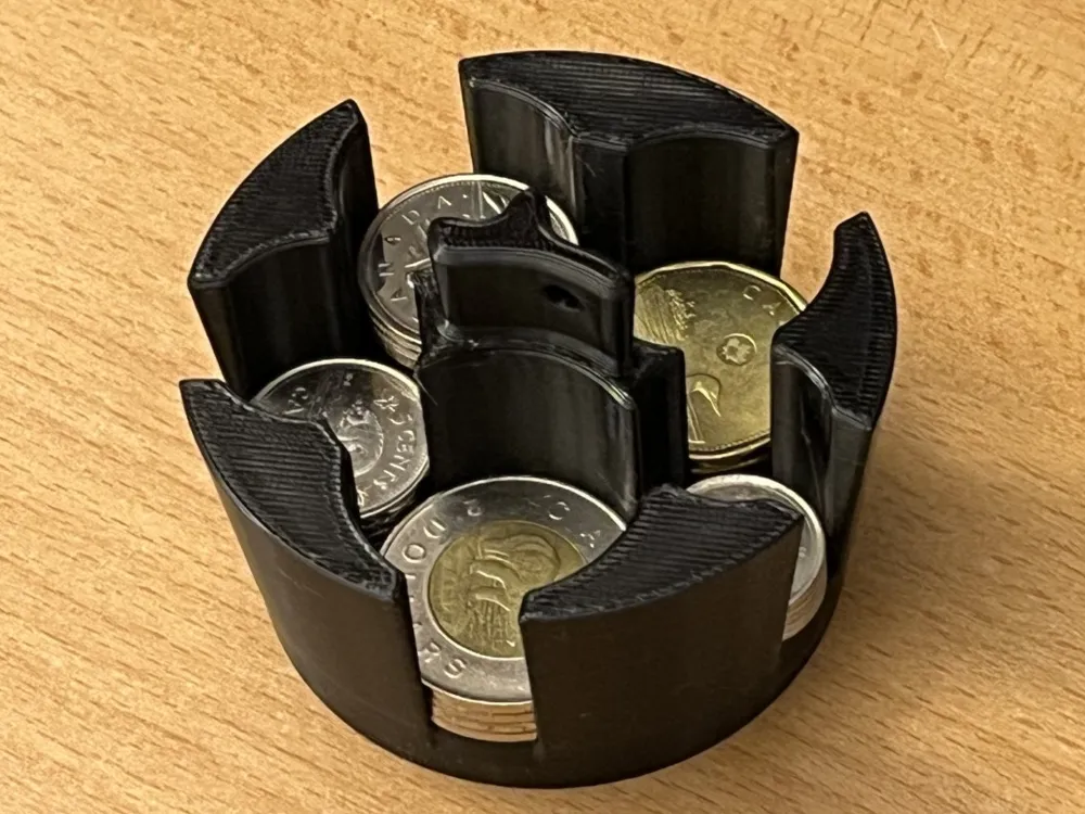 Cup Holder Coins Organizer ($CAD) - Free 3D Print Model - MakerWorld