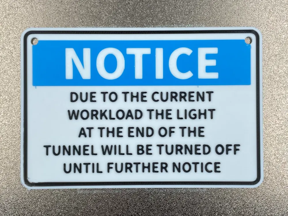 Notice Sign - Current Workload by UtiliPrints MakerWorld: Download Free ...