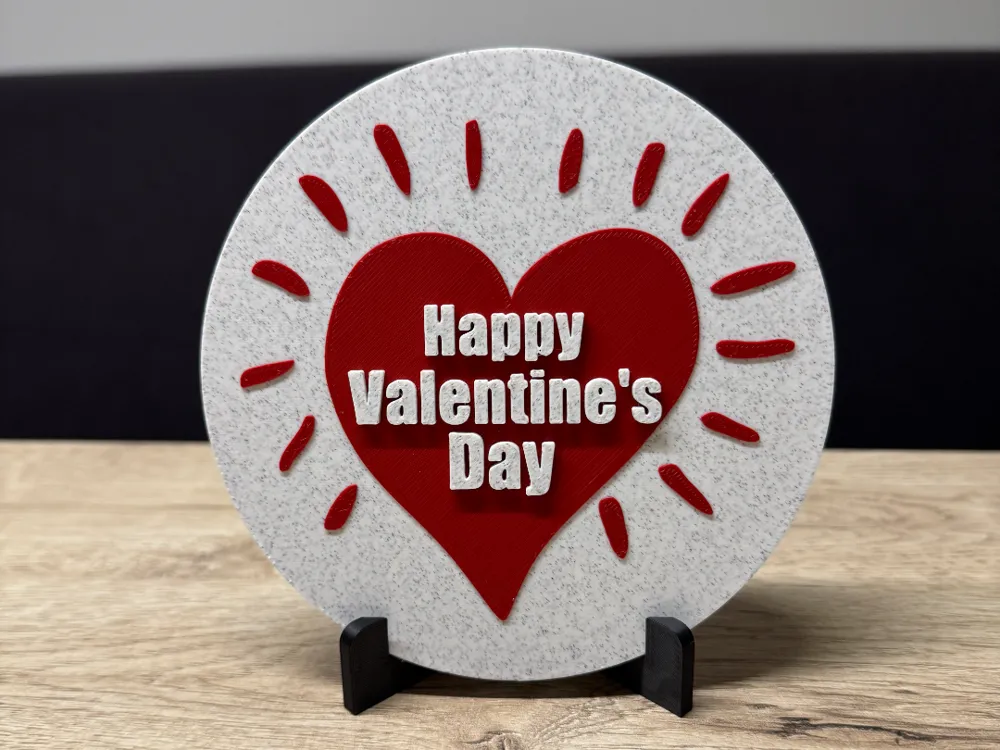 Rundplatte - Frohen Valentinstag – Kostenloses 3D-Druckmodell – MakerWorld