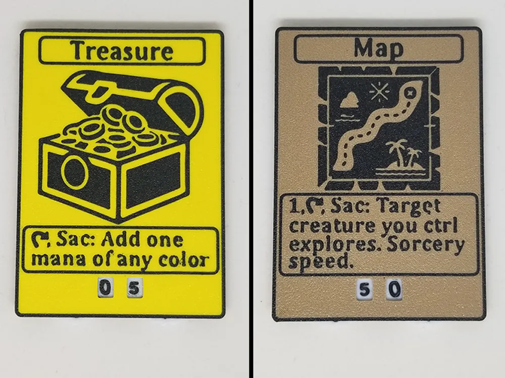 Double Sided MTG Token Counter: Treasure / Map by TheMakerSphere ...
