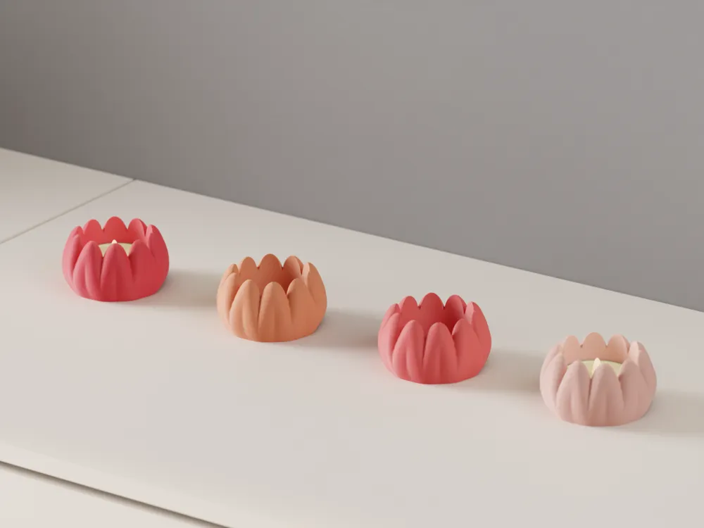 Suporte para Vela Tealight. Castiçal de Tulipa Floral com LED - Modelo ...