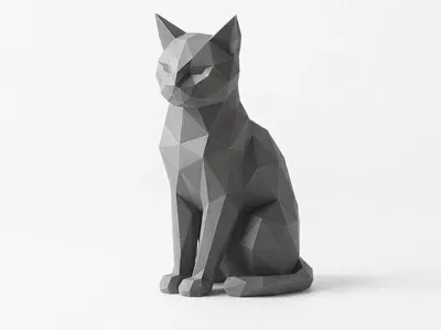 Low Poly Katze – Kostenloses 3D-Druckmodell – MakerWorld