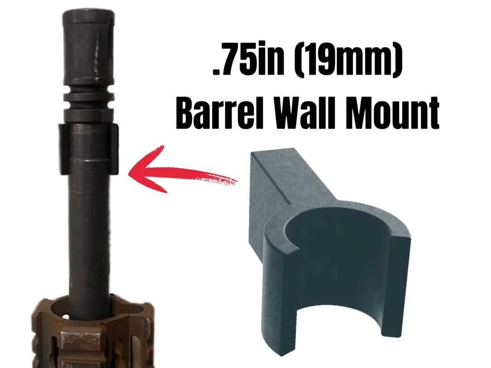 AR15 Wall Mount.75 inch (19mm) barrels w/hider. - Free 3D Print Model ...