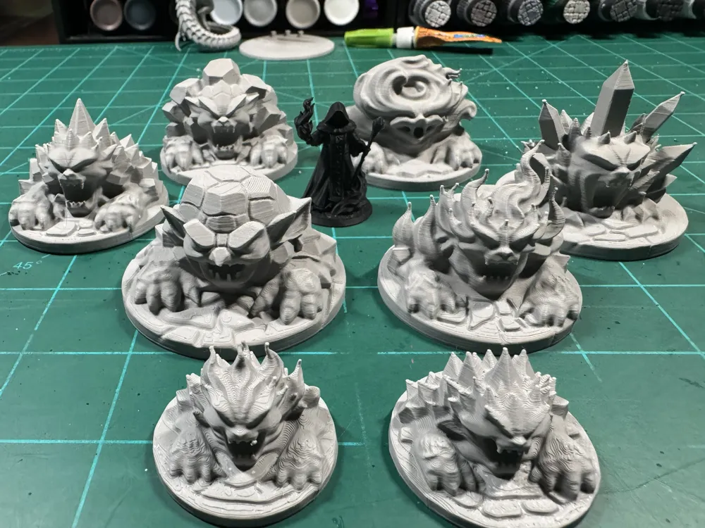 Summoner (Elementalist) & Elementals (3D Tokens) - Free 3D Print Model ...