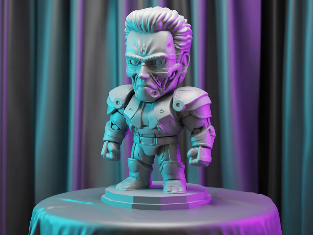 The Terminator Inspired Chibi (Armored) Figure - Free 3D Print Model ...