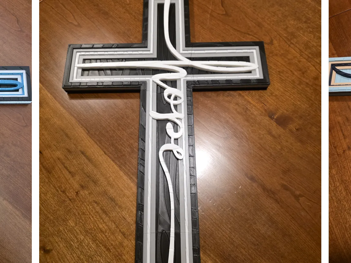 20" Hope Cross with wood grain texture - Free 3D Print Model - MakerWorld