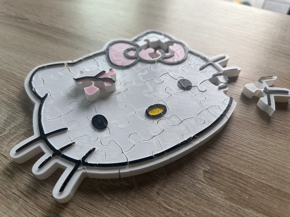 Hello Kitty 3D puzzle - Free 3D Print Model - MakerWorld