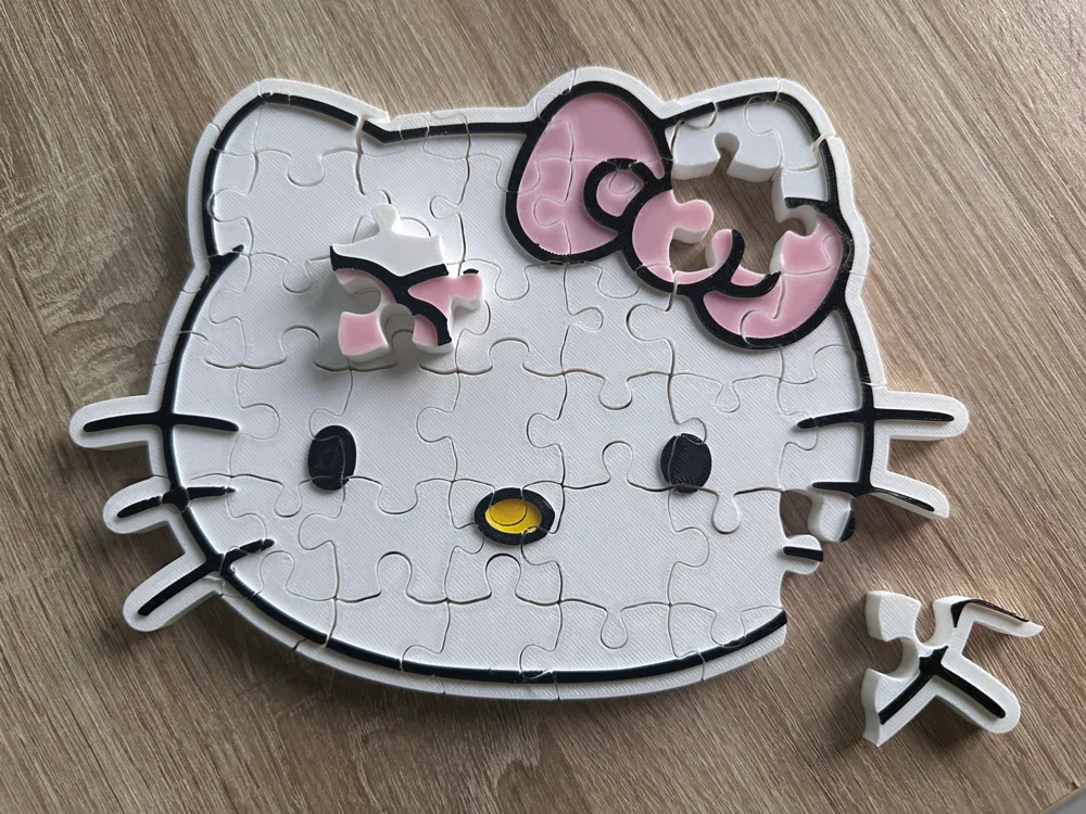 Hello Kitty 3D puzzle - Free 3D Print Model - MakerWorld