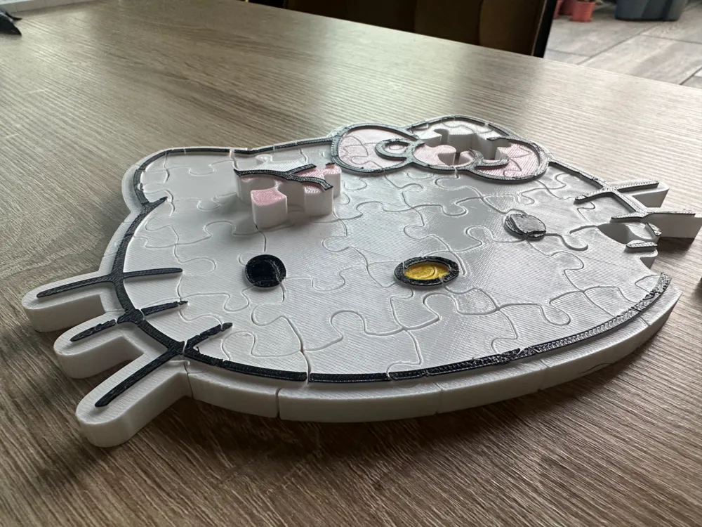 Hello Kitty 3D puzzle - Free 3D Print Model - MakerWorld