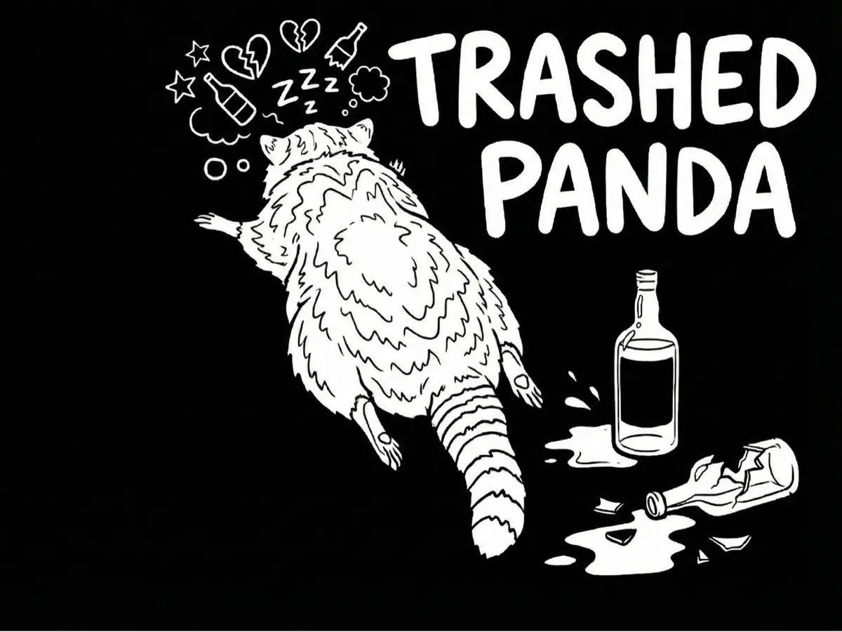 Panda Borracho El mapache viral Impresión a dos colores por Youbobblue ...