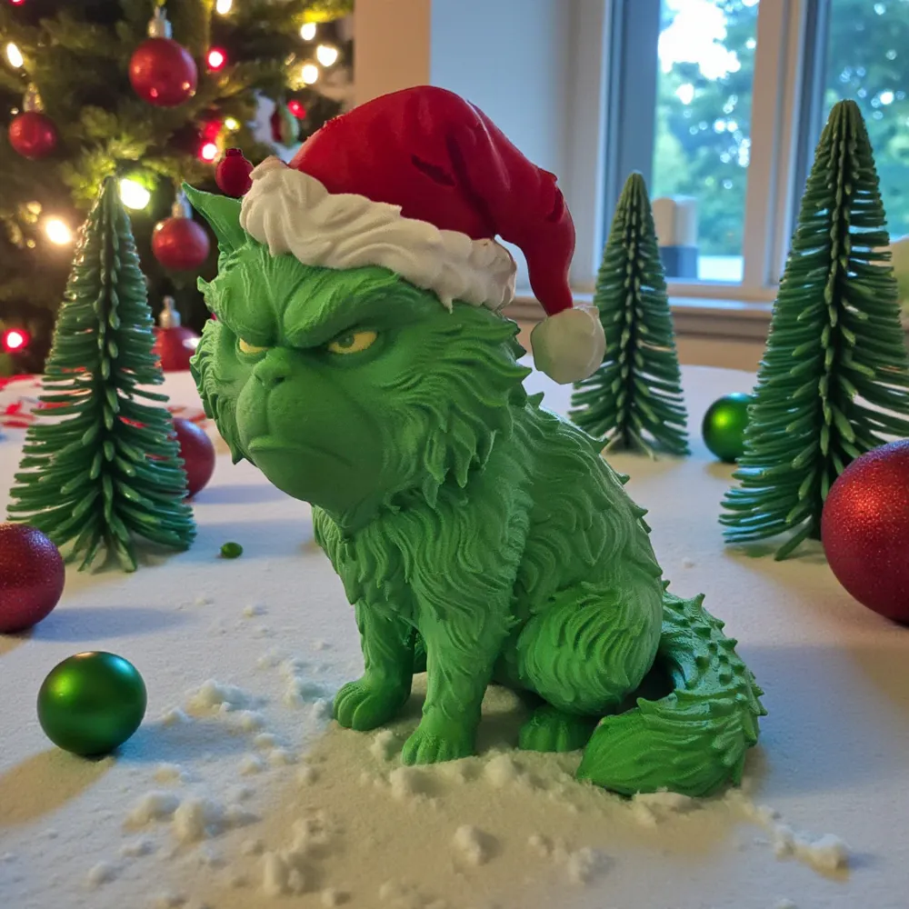 The Grinch Cat Green Mashup Christmas Mean Kitty by johnnyTbird ...
