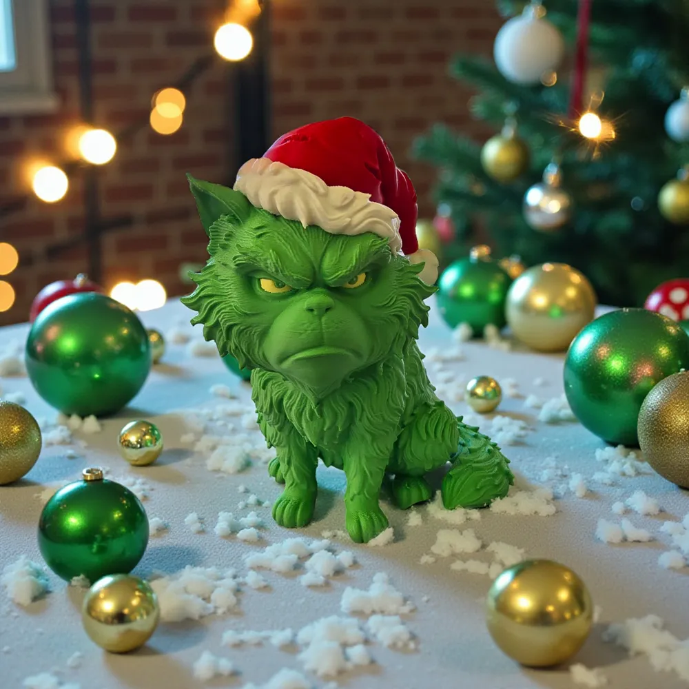 The Grinch Cat Green Mashup Christmas Mean Kitty by johnnyTbird ...