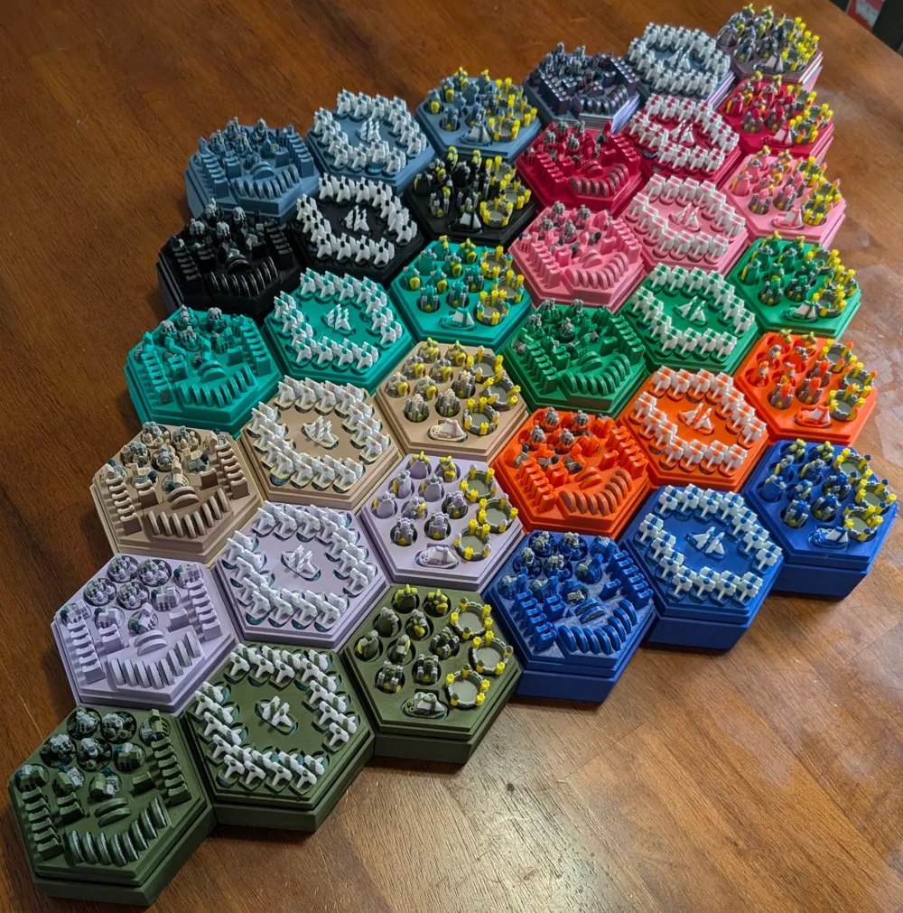 Catan Piece Holders for 3d printed Catan w/ Lids by luigiloco ...