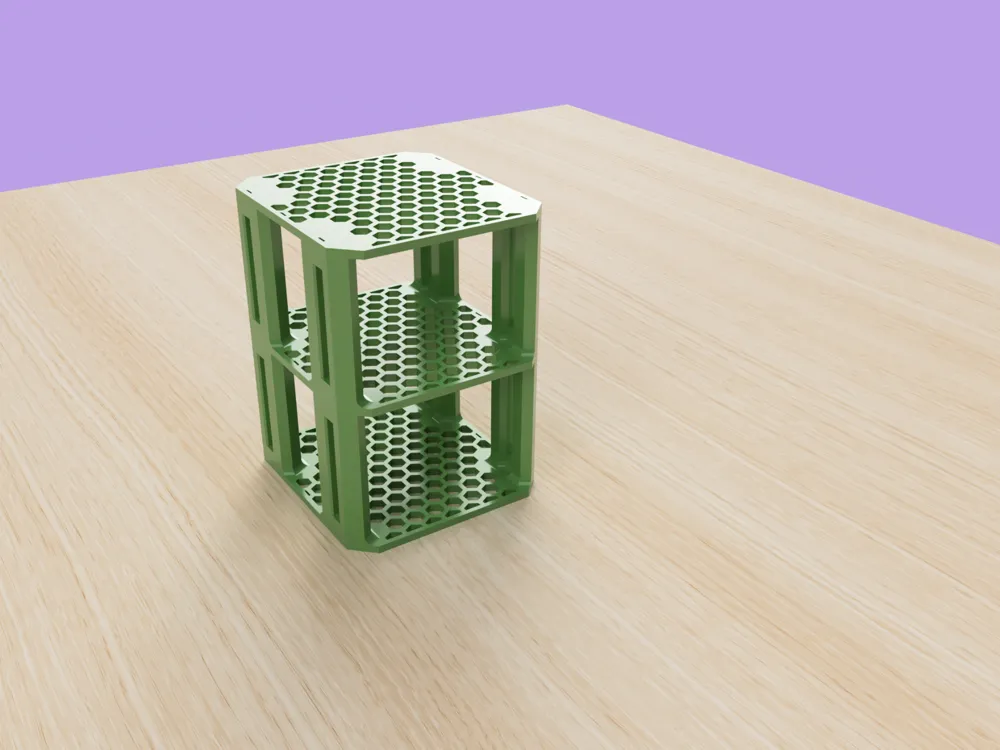 Large Modular Stacking Hexagon Desk Shelves by Eternity Labs MakerWorld ...