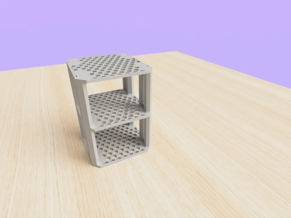 Large Modular Stacking Hexagon Desk Shelves - Free 3D Print Model ...