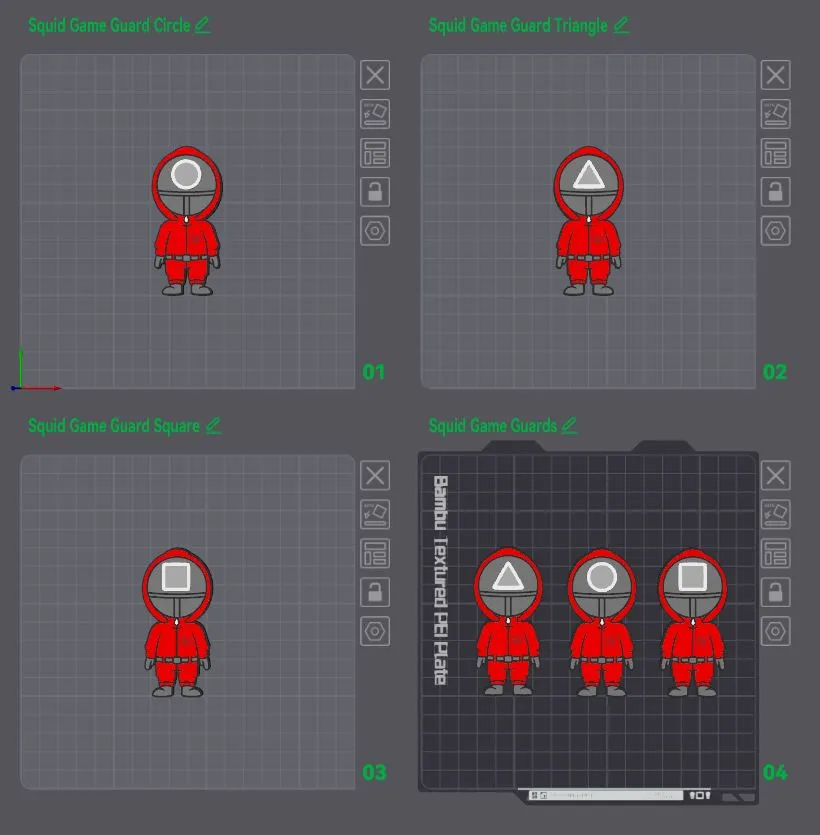 Squid Game Guard Magnets - Layered and embossed! - Free 3D Print Model ...