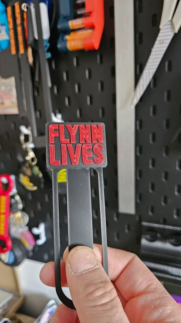 Flynn Lives Tron inspired bookmark - Free 3D Print Model - MakerWorld