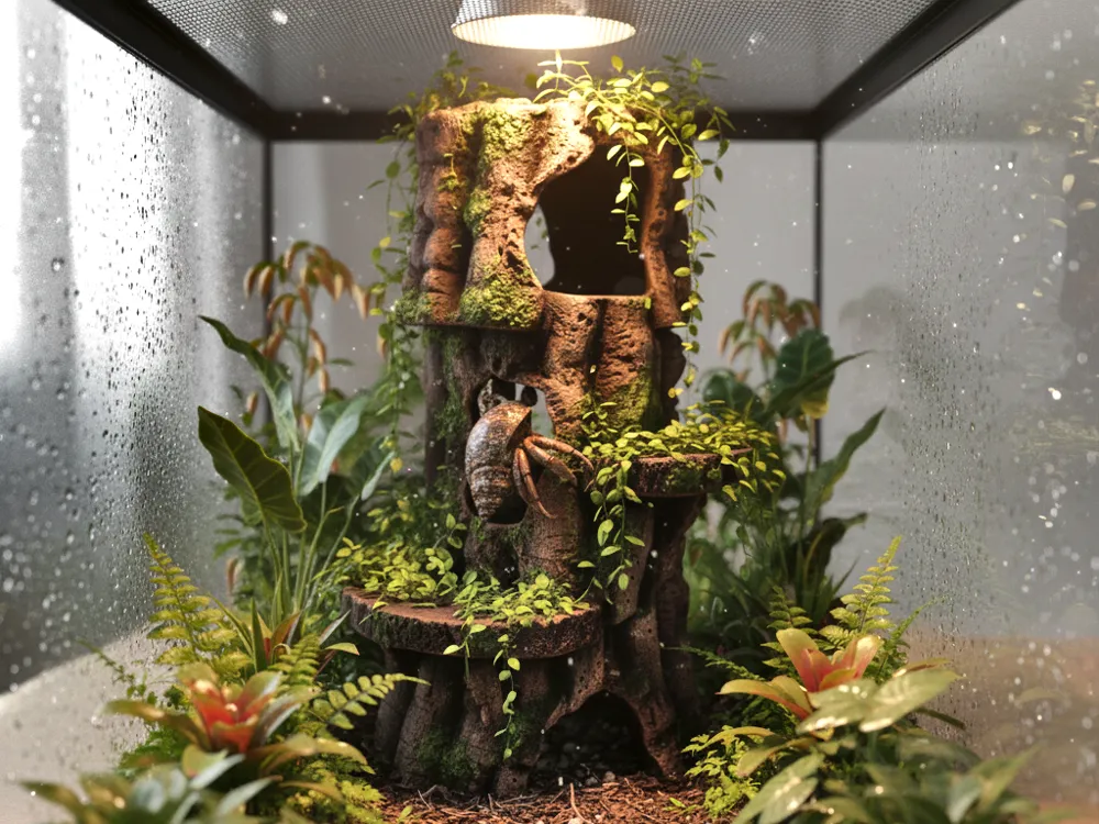 3 Tier Stacked Log Cave Hide | Tropical Rainforest by Exo Habitat Co ...