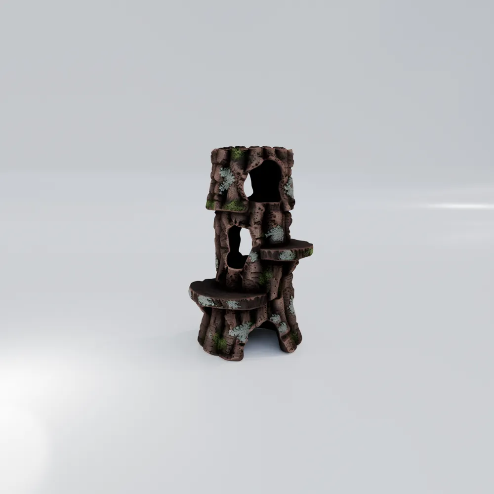 3-stöckiges gestapeltes Baumstamm-Höhlenversteck | Tropischer Regenwald ...