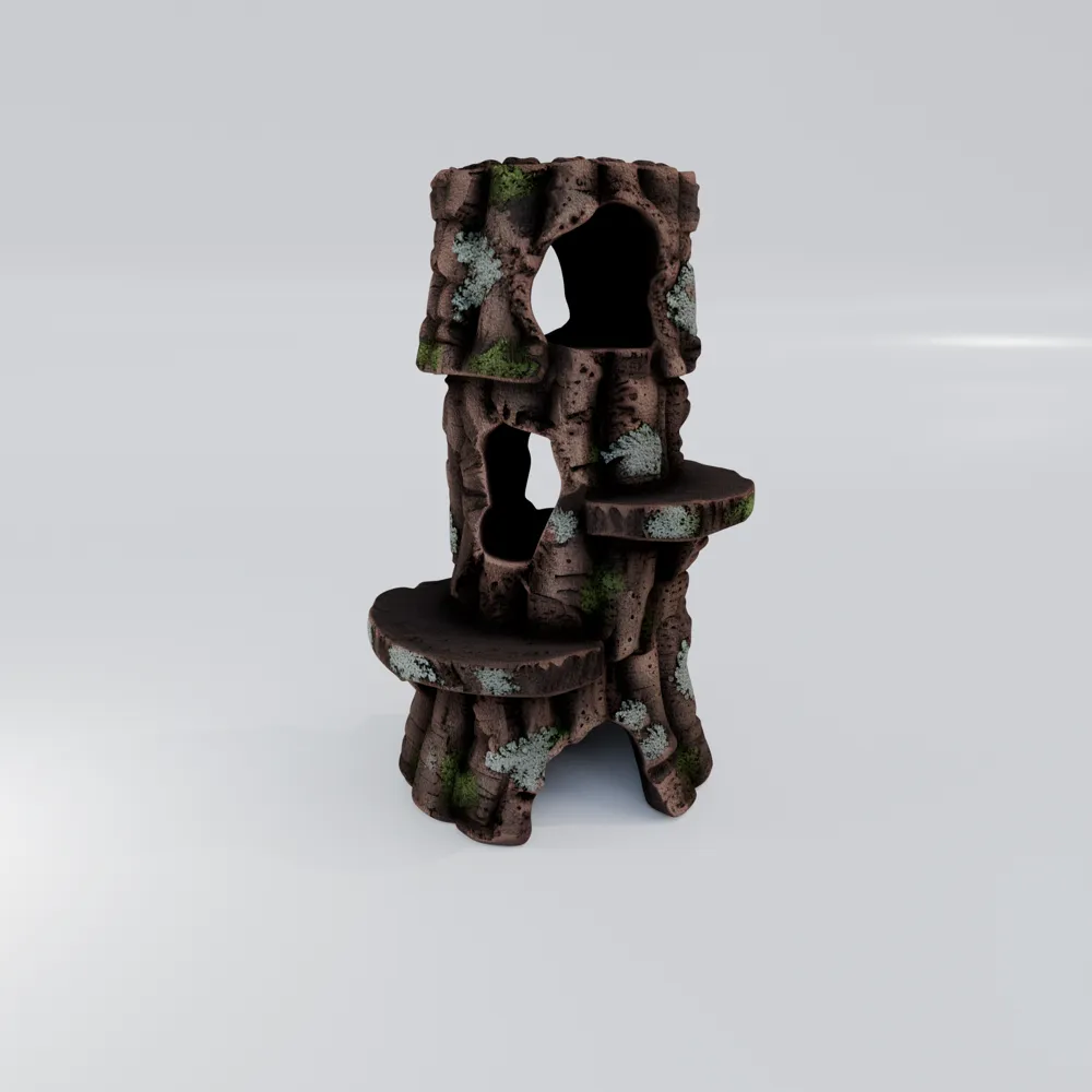 3-stöckiges gestapeltes Baumstamm-Höhlenversteck | Tropischer Regenwald ...