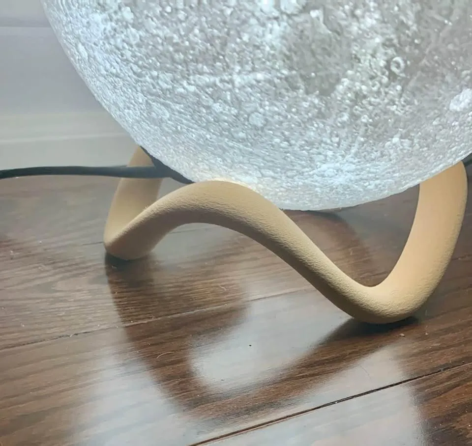 LARGE+BRIGHT Moon Lamp Modern Wavy Base - Free 3D Print Model - MakerWorld