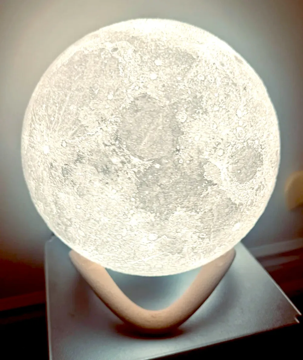 GRANDE+LUMINEUSE Lampe Lune Base Ondulée - Modèle d'Impression 3D ...