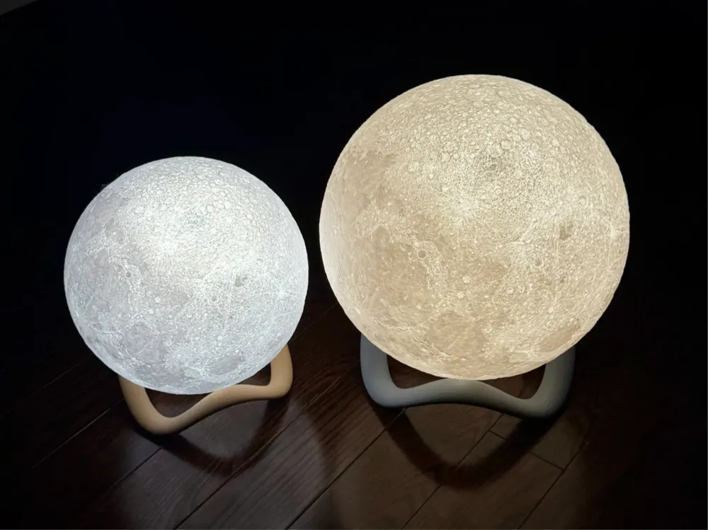 LARGE+BRIGHT Moon Lamp Modern Wavy Base Remixed by maxim3D MakerWorld ...