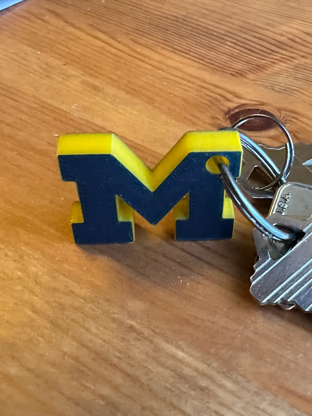 Michigan Block M Keychain by Phattwizat - MakerWorld