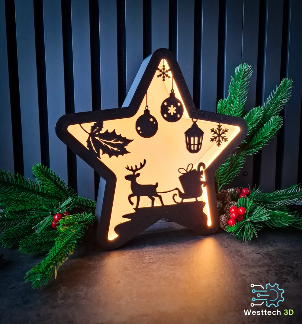 Christmas Star LED Lamp - Free 3D Print Model - MakerWorld