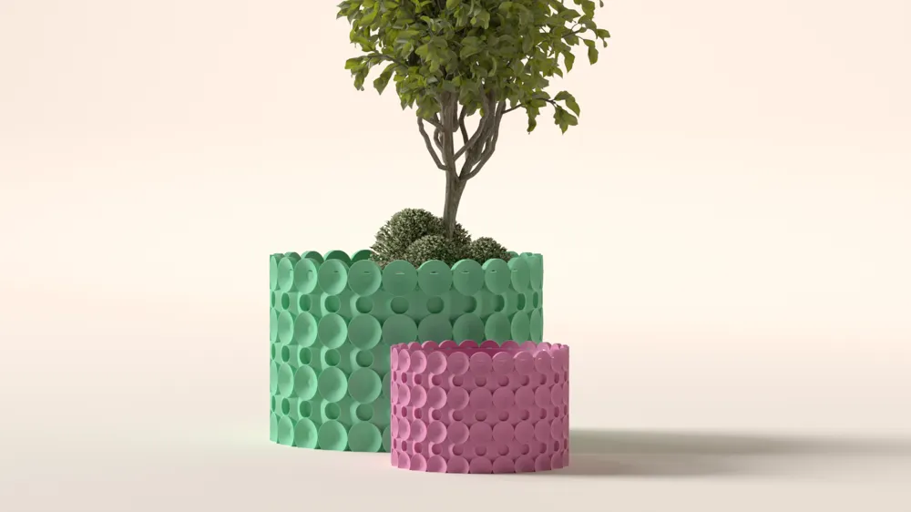 Modern Planter. Plant Pot with 3d texture by Abstractia Design ...