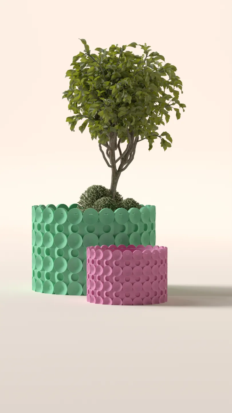 Modern Planter. Plant Pot with 3d texture by Abstractia Design - MakerWorld