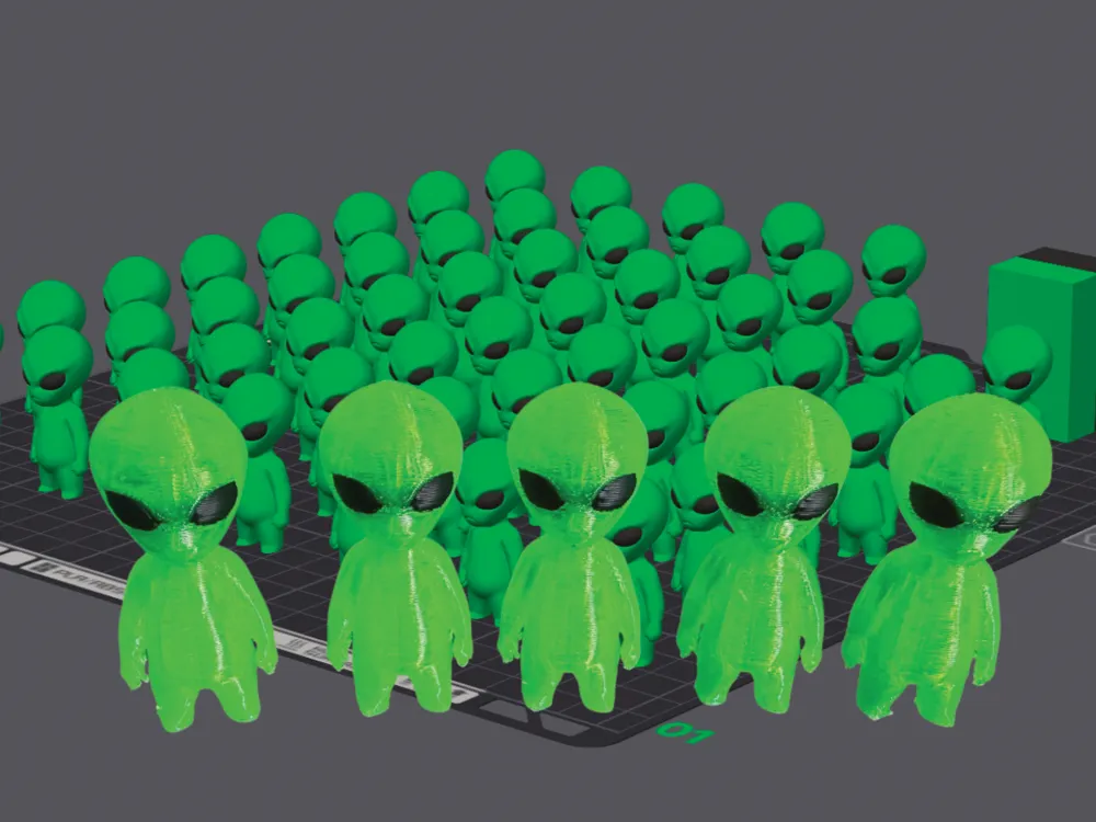 The Little Alien Dude and Army - Free 3D Print Model - MakerWorld