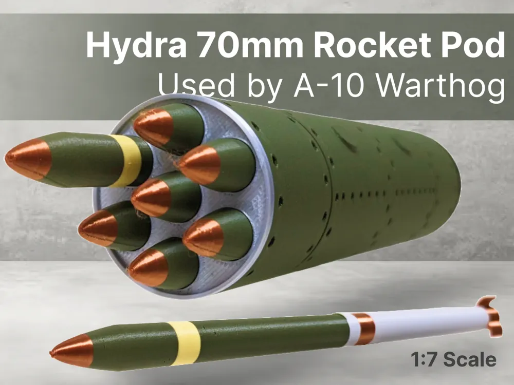 Hydra 70mm Rocket Pod used by A-10 Warthog by Rexi Labs MakerWorld: Download Free 3D Models