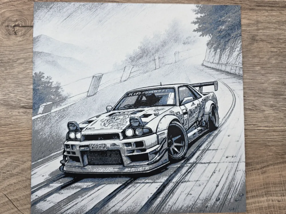 Nissan Skyline GT-R R34 - Hueforge - Free 3D Print Model - MakerWorld