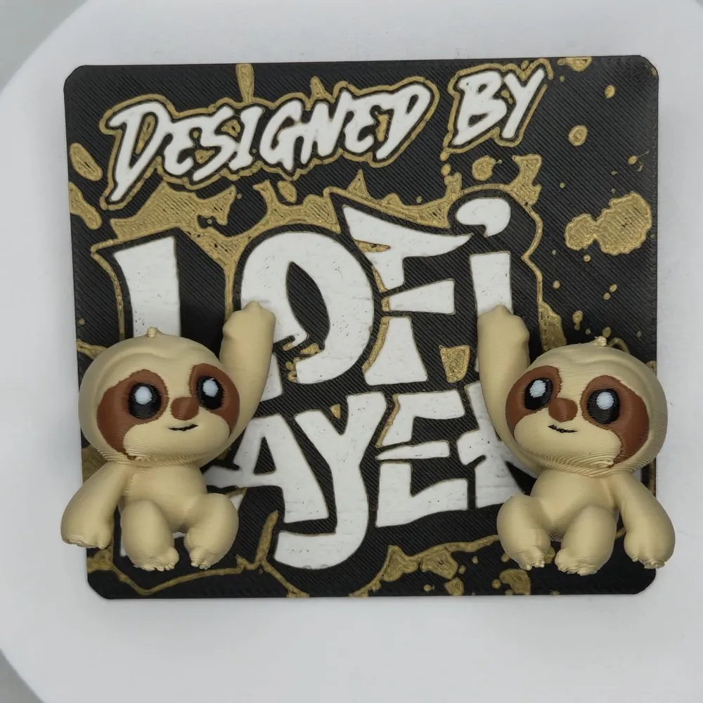 Sloth Hanger Earrings - Free 3D Print Model - MakerWorld