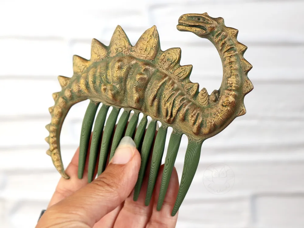 Dinosaur Hair Comb by Crow_ck MakerWorld: Download Free 3D Models