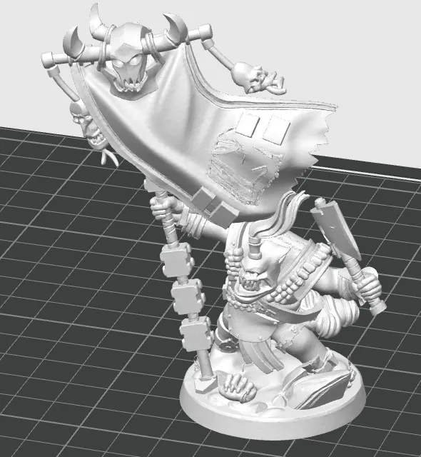 Ork with big Banner - Free 3D Print Model - MakerWorld