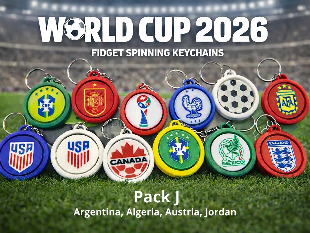 PACK J - World Cup 2026 Key Chain Spinners - Free 3D Print Model ...