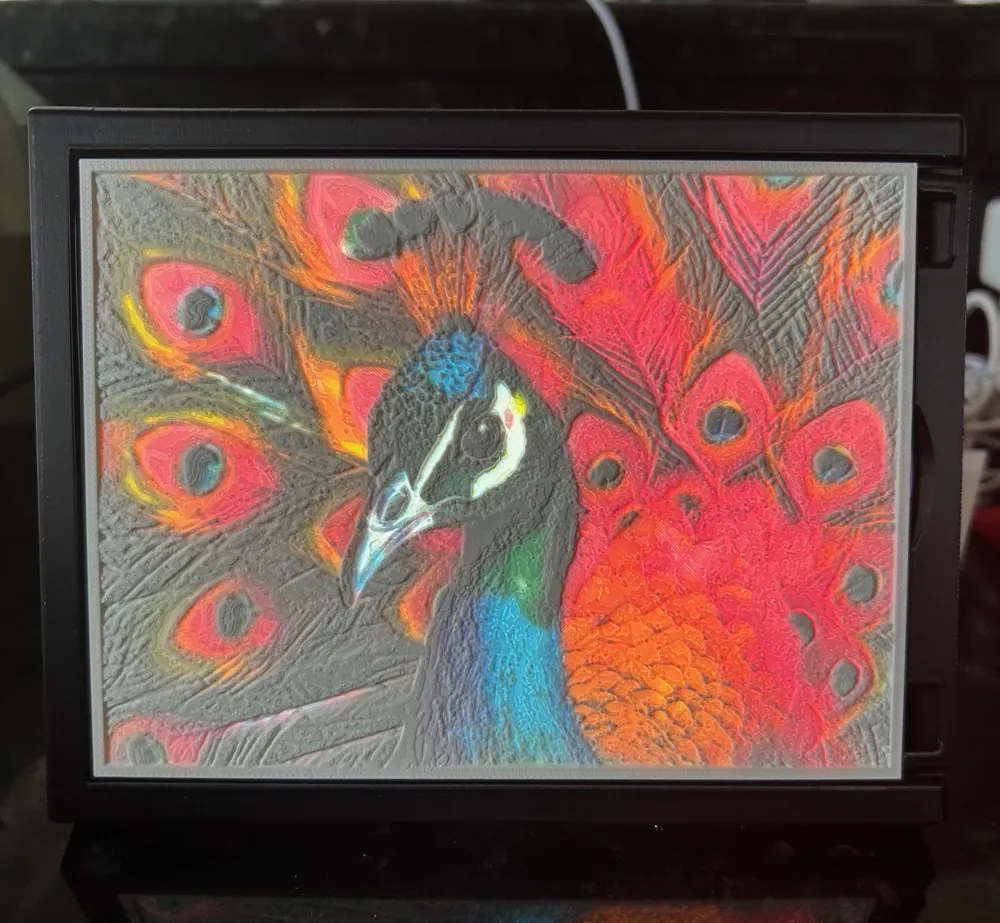Peacock Color Lithophane - Free 3D Print Model - MakerWorld