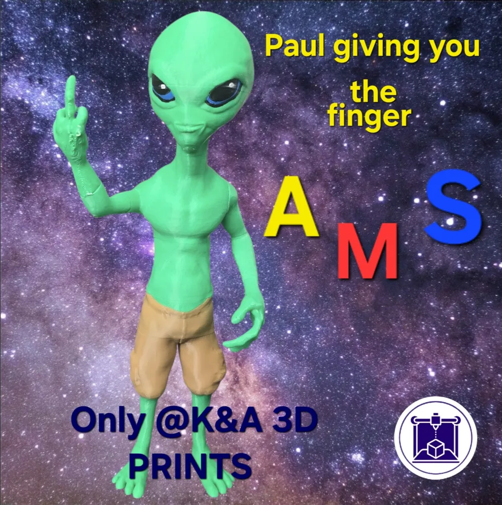 Paul the alien giving the finger - Free 3D Print Model - MakerWorld