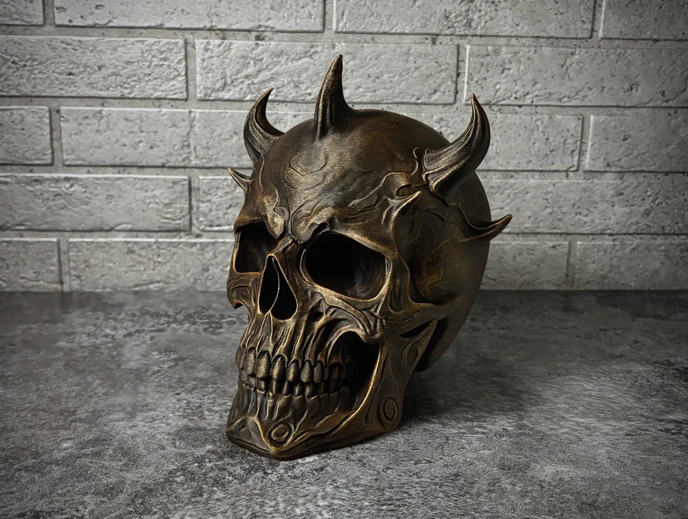 The Horned Skull - Headphone Stand - Free 3D Print Model - MakerWorld