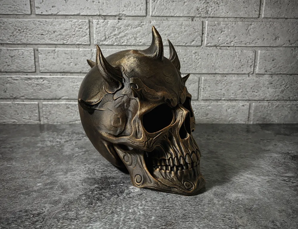 The Horned Skull - Headphone Stand - Free 3D Print Model - MakerWorld